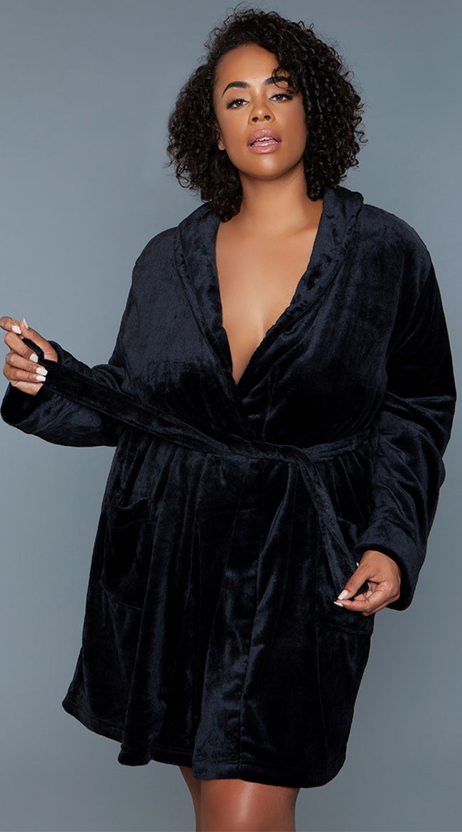 Plus Size Kaylee Cozy Robe, Plus Size Plush Robe - Yandy.com