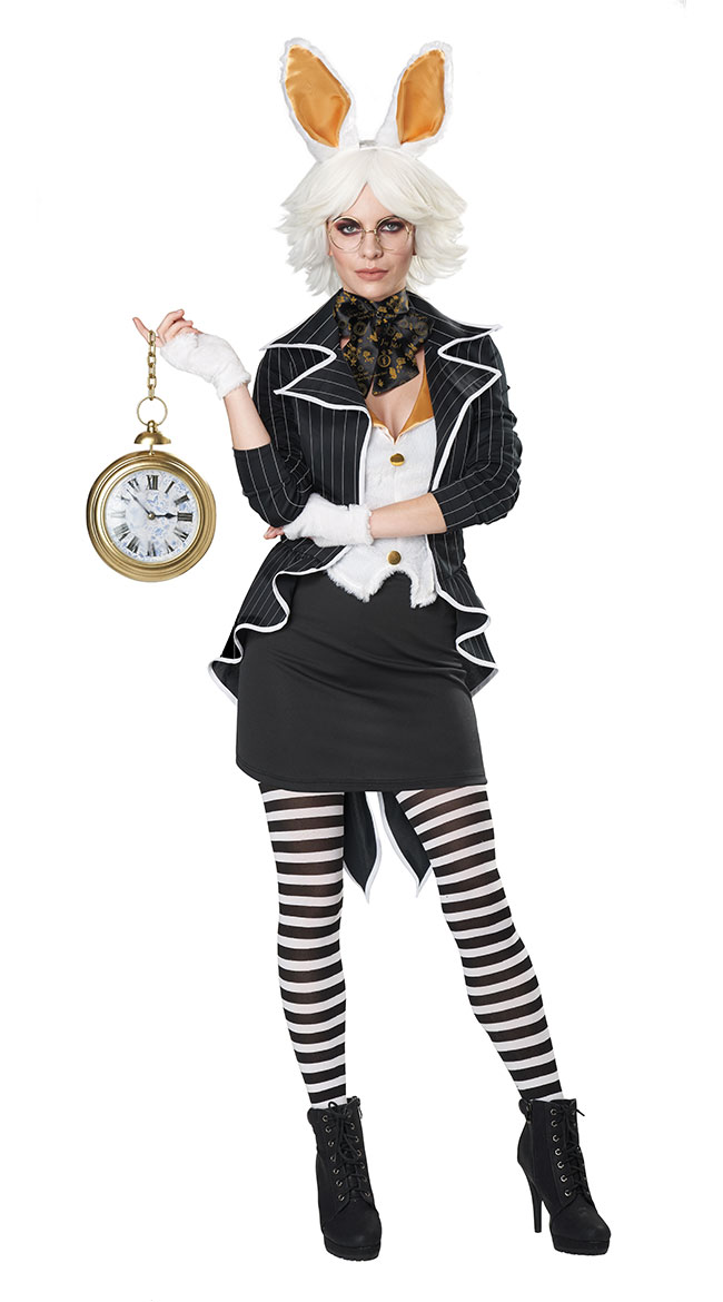 Punctual White Rabbit Costume, white rabbit wonderland costume - Yandy.com