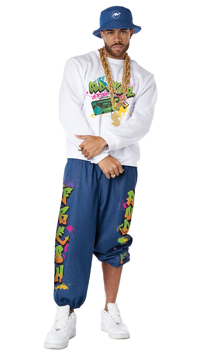 Men's Old School Rapper Costume, Men's Sexy 90's Rapper Costume-Yandy.com