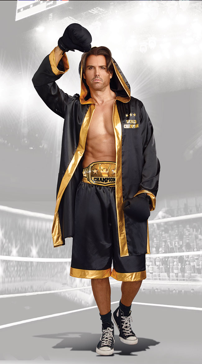 Plus Size Men's World Champion Boxer Costume, plus size men's boxing ...