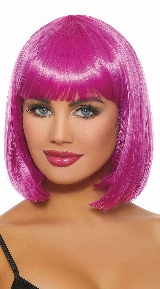 Magenta Bob Wig, short pink wig - Yandy.com