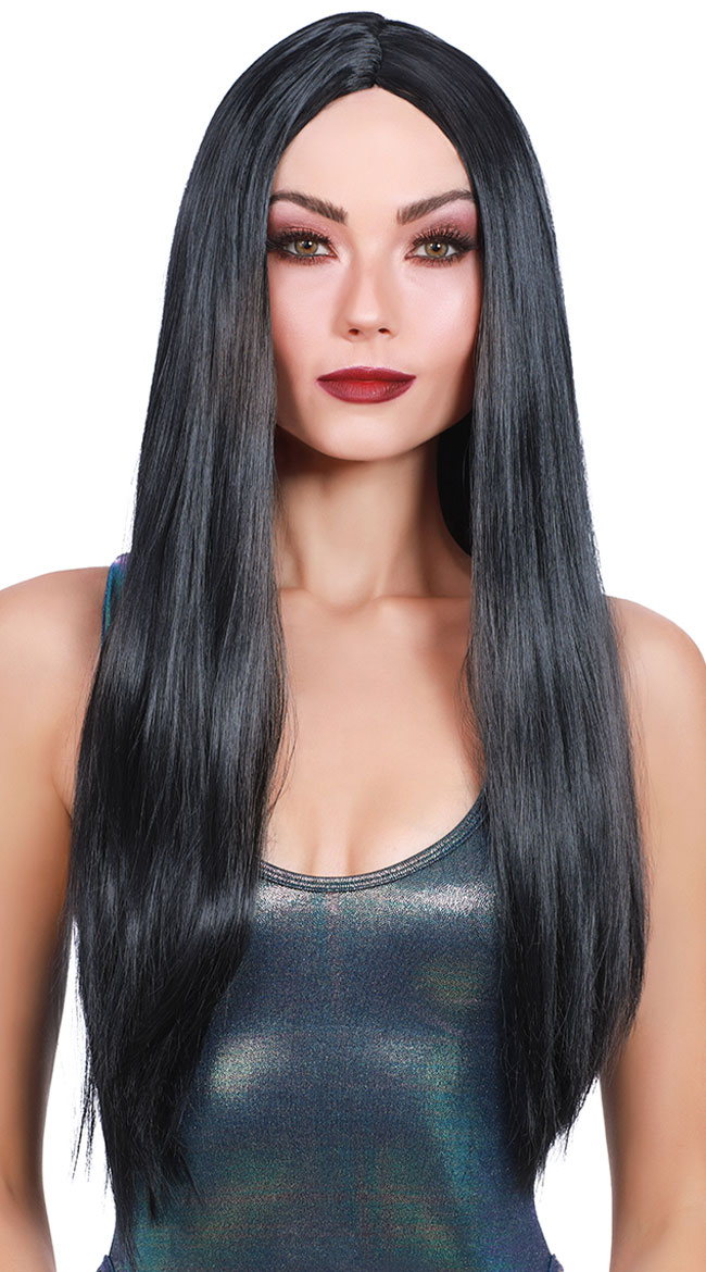 Dark and Stormy Long Wig, long dark straight wig - Yandy.com