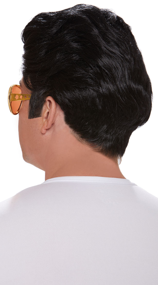 Unisex Rock King Wig, King Of Rock Black 60's Wig-Yandy.com