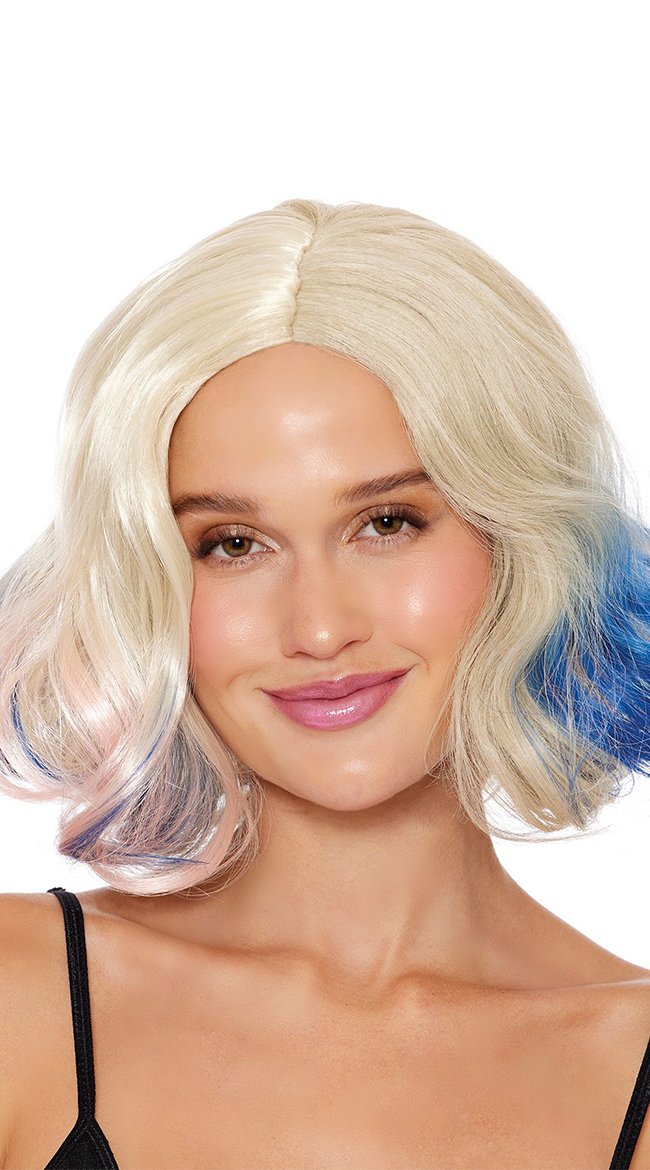 Long Blonde Bob Wig with Highlights, Harley Quinn Wig - Yandy.com