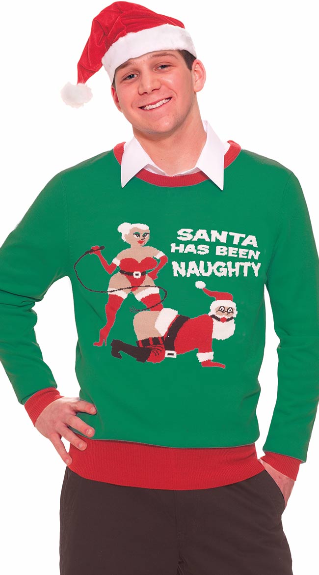 Plus Size Naughty Santa Sweater, Ugly Christmas Sweater, Mens Christmas ...