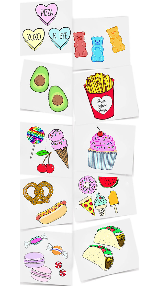 The Foodie Temporary Tattoo Pack, Body Stickers - Yandy.com
