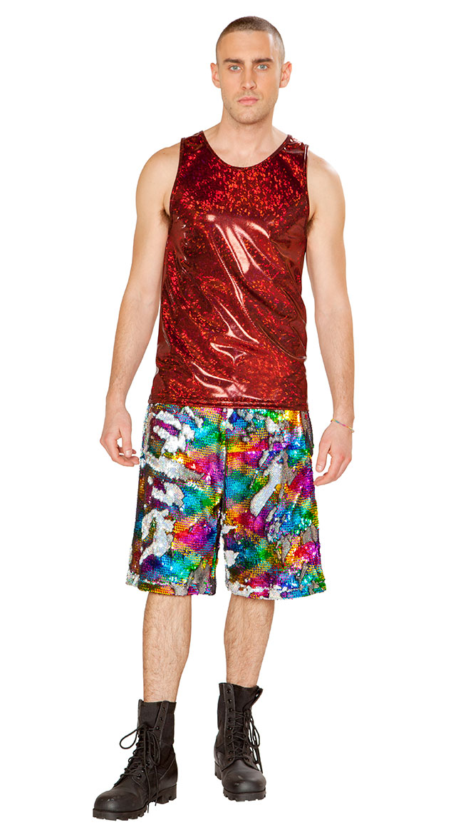 Flip Sequin Basketball Shorts, Unisex sequin shorts - Yandy.com