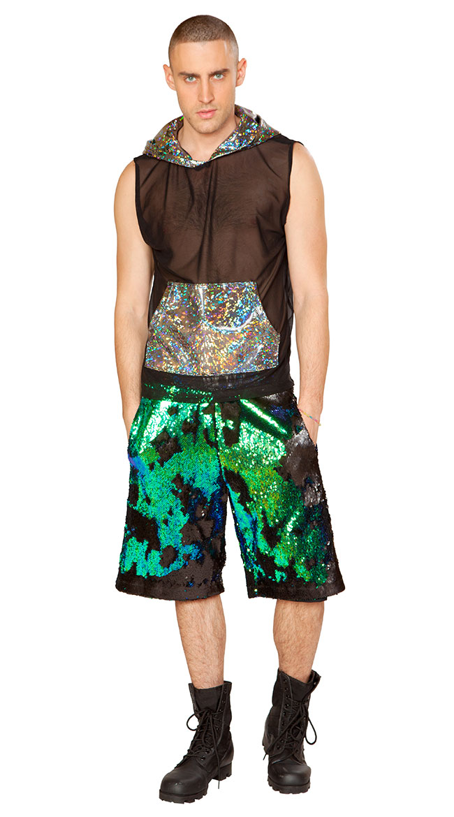 Flip Sequin Basketball Shorts, Unisex sequin shorts - Yandy.com