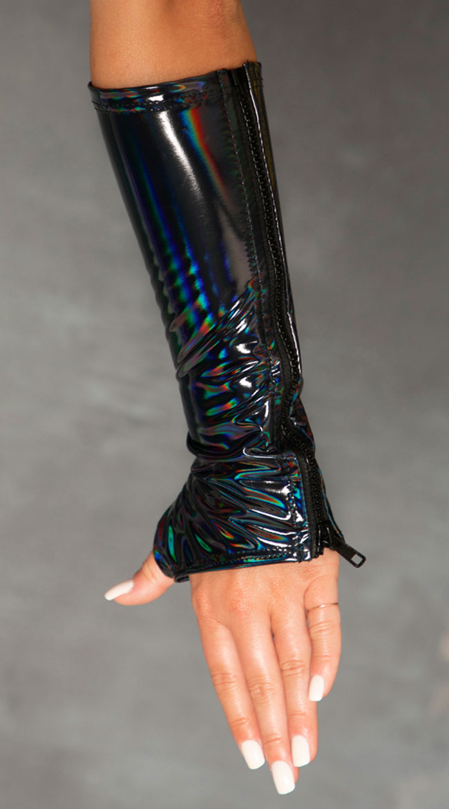 See My Reflection Gloves, Shiny Rave Gloves - Yandy.com