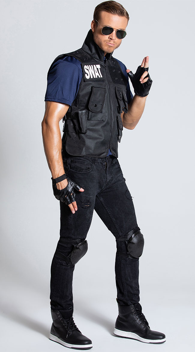 Mens SWAT Team Costume, Mens SWAT Commander Halloween Costume, Mens ...