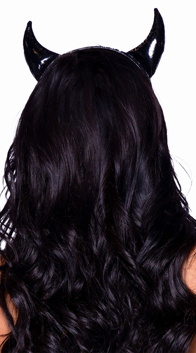Vinyl Devil Horns Headband, Black Devil Horns Headband - Yandy.com