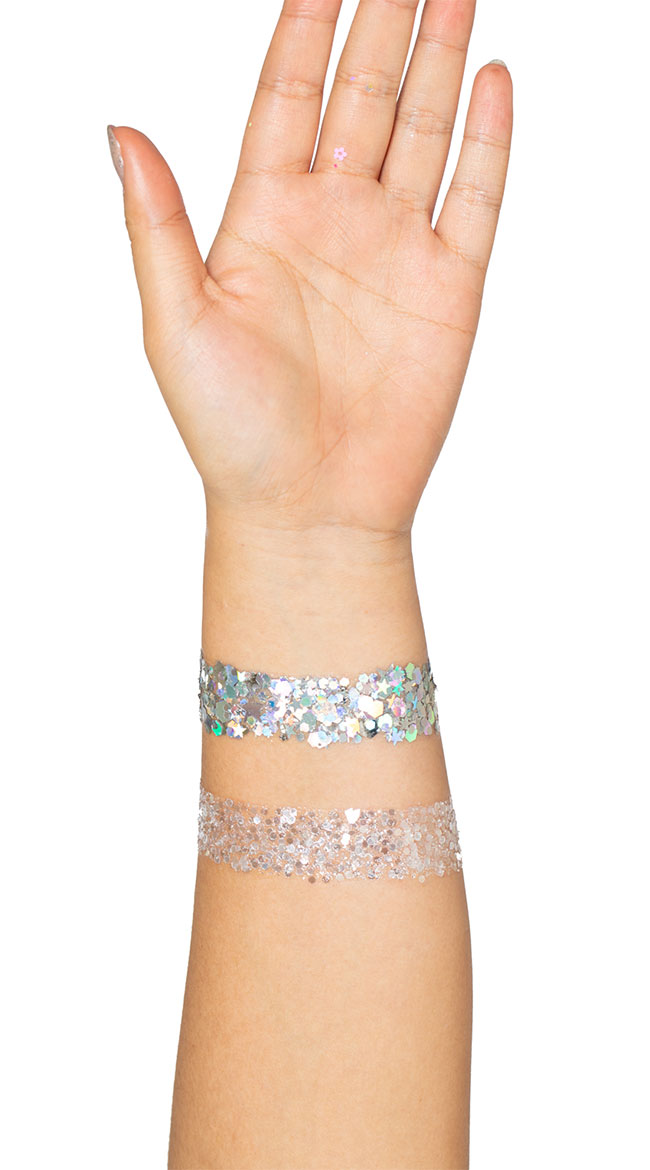 Kismet Stars Body Jewels & Glitter Packets, Silver Body Stickers ...