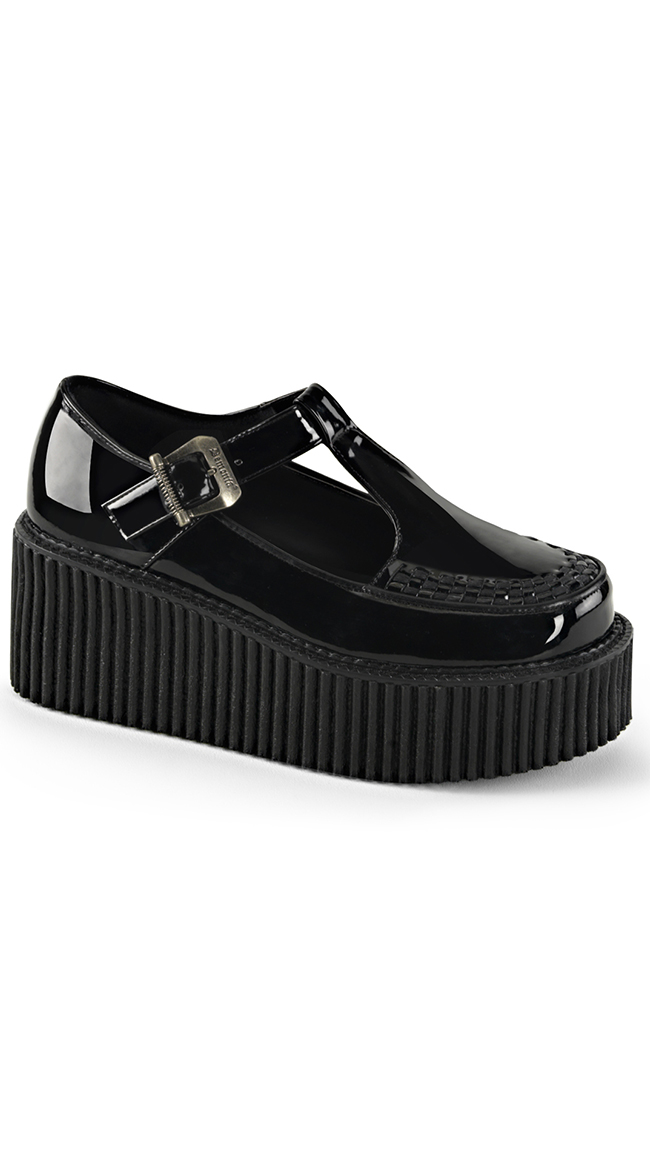 Patent Leather Mary Jane Creeper Shoes, Goth Creeper Shoes, Patent ...