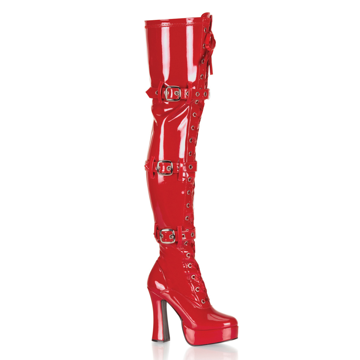 Electra Buckle and Lace Boots, Sexy Thigh High Boot, Front Lace Up Boot ...