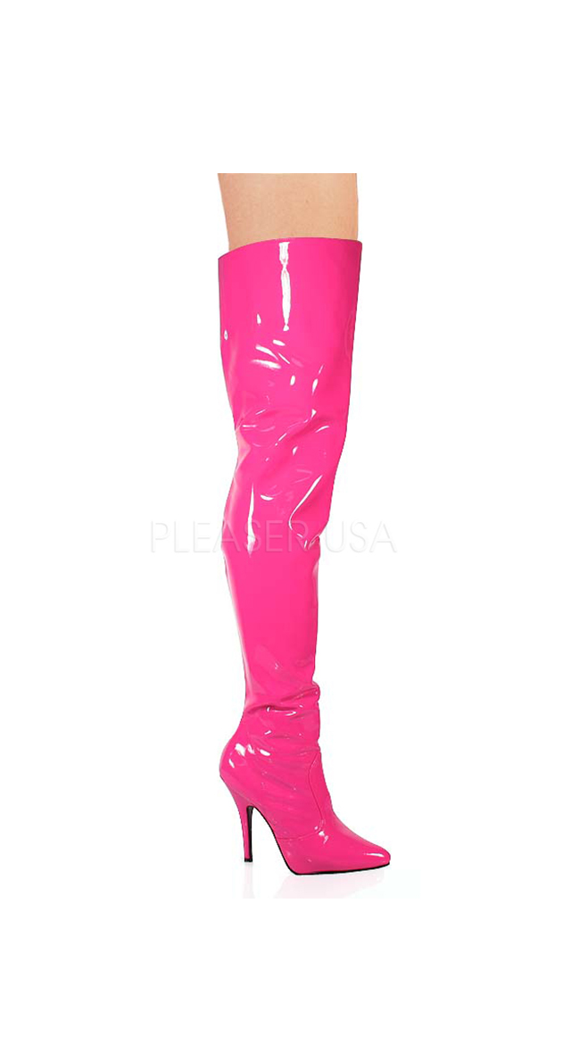 Seduce Zip Up Thigh Boots, Zip Up Boots, Patent Thigh High Boots ...