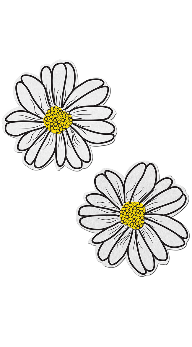 White And Yellow Flower Pasties, Yellow Nipple Pasties, Daisy Nipple ...