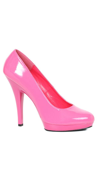 Wide 5" Basic Pump, patent leather heels - Yandy.com