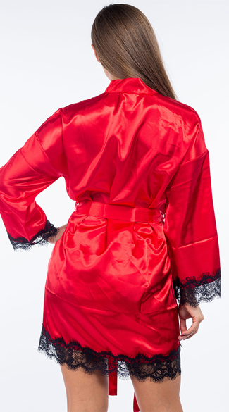 Plus Size Satin and Lace Pajama Set, Plus Size Satin Robe Set - Yandy.com