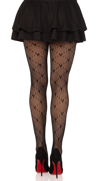 Lovestruck Net Tights, Fishnet Heart Tights - Yandy.com