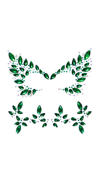 Poison Beauty Adhesive Face Jewels, Poison Villain Face Stickers ...