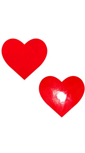 Red Vinyl Heart Pasties, Red Heart Pasties - Yandy.com