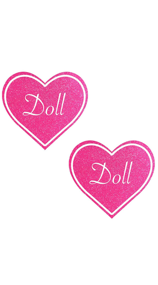Glittering Doll Heart Pasties, Glittering Pink Heart Pasties - Yandy.com