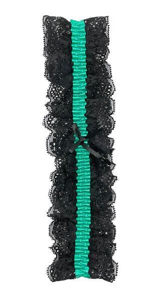 Satin and Lace Leg Garter, Ruffled Lace Leg Garter - Yandy.com