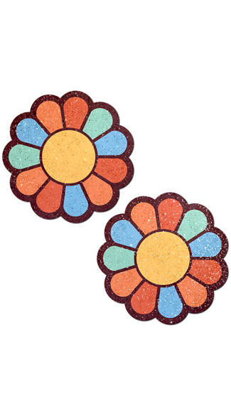 Hippy Rainbow Flower Pasties