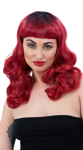 Red Paige Wig, Retro Red and Black Curly Wig - Yandy.com