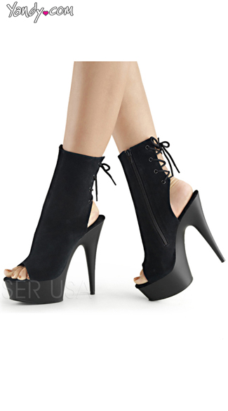 Open Toe and Back Ankle Boot, Open Toe Boot, Peep Toe Boot - Yandy.com