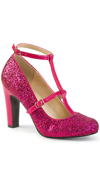 4" Strappy Glitter Pump, glitter heels - Yandy.com