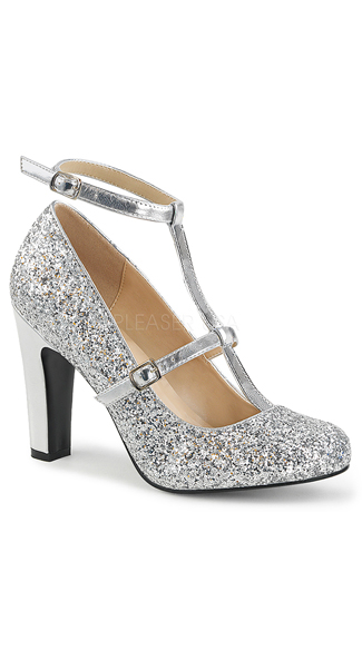 4" Strappy Glitter Pump, glitter heels - Yandy.com