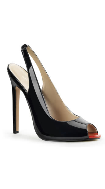 Peep Toe Sling Backs, Black Sling Backs - Yandy.com