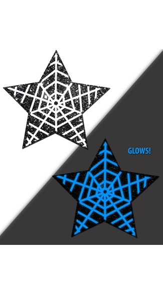Glowing Web Star Pasties, Halloween Pasties, Spider Web Halloween ...